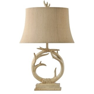 StyleCraft Dalton Distressed Cream Table Lamp - Beige Hardback Natural ...