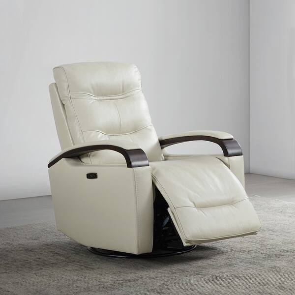 Regan Leather Power Recliner Swivel Glider Rocker with Power Headrest ...