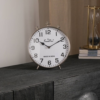 Decorative & Classic Aluminium Silver Table Clock-Desk clock - Bed Bath ...
