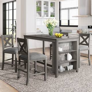 5 Pieces Counter Dining Room Wooden Bar Table Set - Bed Bath & Beyond ...