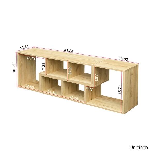 Abstract Living Room Bookcase Double L-Shaped Low Floor TV Stand - Bed ...