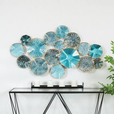 Multi Colored Metal 3D Overlapping Discs Plate Home Wall Decor ...