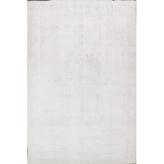 Antique Tabriz Persian Muted Area Rug Hand-Knotted Wool Carpet - 9'4" x ...