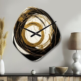 Black And Gold The Art Of Chaos III - Abstract Painting Wall Clocks in ...