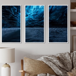 Designart "Beautiful Ice Cave in Iceland" Landscape Framed Canvas Wall ...