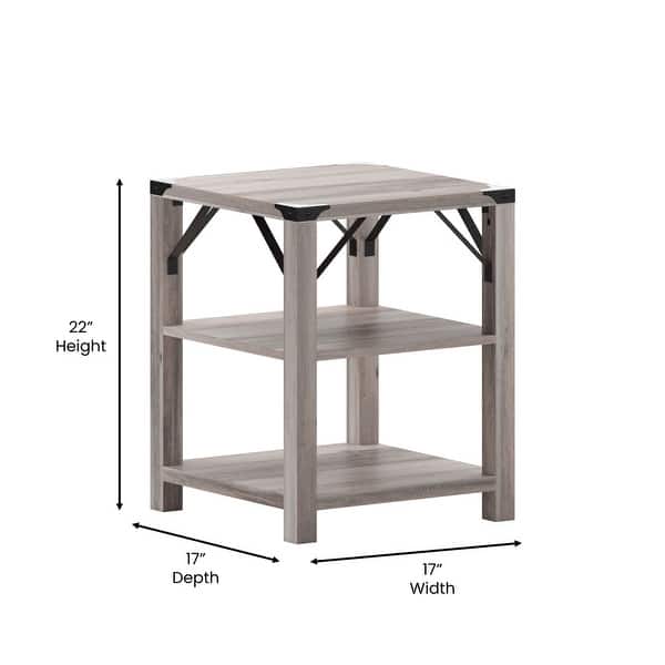 3-Tier Side Table with Metal Side Braces and Corner Caps - Bed Bath ...