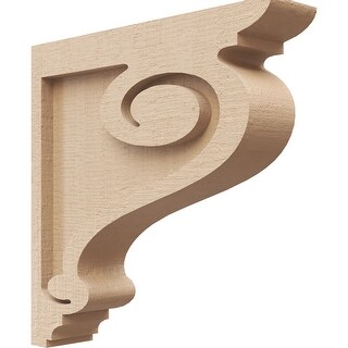 Series 1 Thin Scroll Rough Cedar Woodgrain TimberThane Corbel, Primed ...