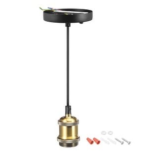 Pendant Light Kit Lamp Socket E26/E27 with 1M Cord Black Golden - Black ...