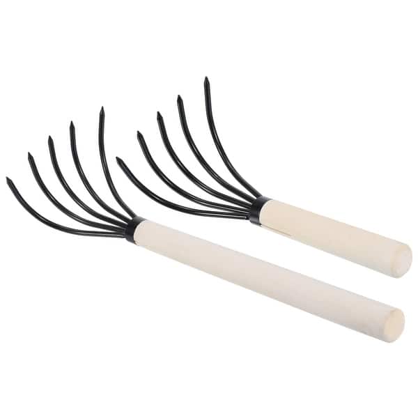 2Pieces 5 Tines Garden Claw Rake Hand Rake Cultivator Claw Soil Tiller ...