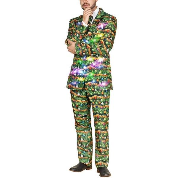 Life of the Party Men's Ugly 3-PC LED Light Up Christmas Suit - Bed ...