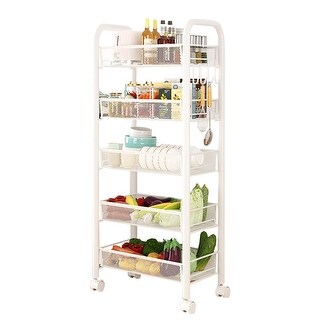 Kitchen Rack Household Floor-Standing Multi-Layer Storage Rack Movable ...