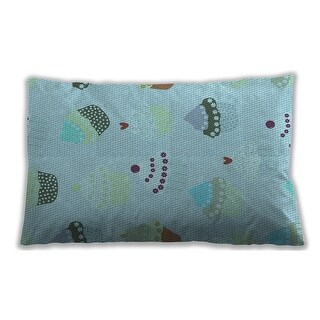 Ahgly Company Patterned Indoor-Outdoor Tron Blue Lumbar Throw Pillow ...