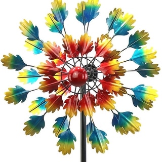 Outdoor Kinetic Windmills with Stake Metal Garden Spinner - Bed Bath ...