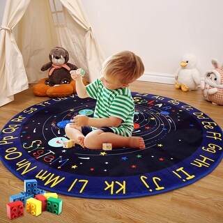 4ft Round Kids ABC Letter Rug - Bed Bath & Beyond - 41400060