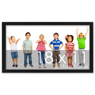 18x11 Traditional Black Complete Wood Picture Frame with UV Acrylic ...