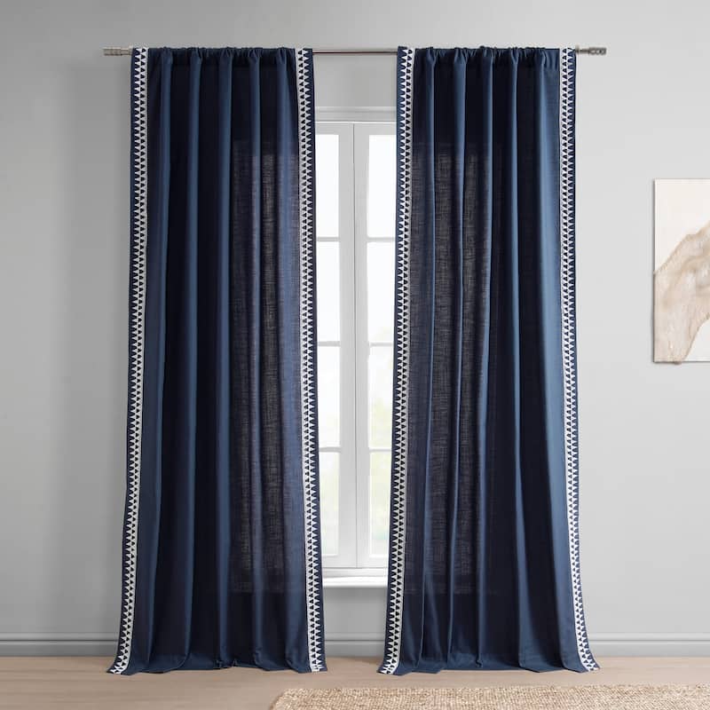 Exclusive Fabrics Bordered Textured Cotton Curtains For Bedroom ...
