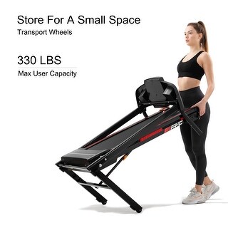 Black 3.5HP Folding Treadmills for Home Treadmill with Incline Cardio ...