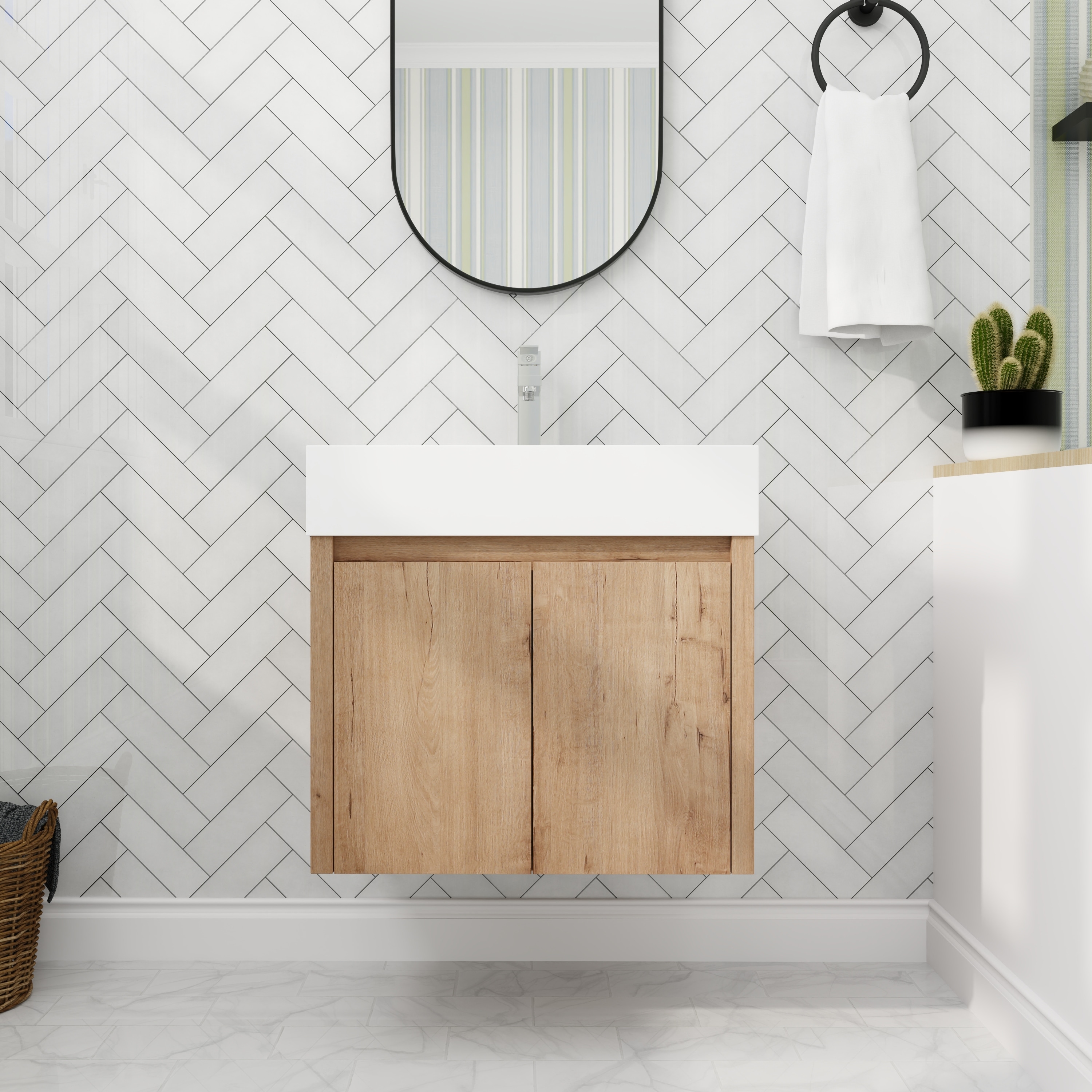 Bathroom Vanity With Sink In 24/30/36 Inch, Floating Bathroom Vanity ...