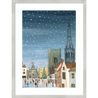 Chichester Cathedral Snow Scene by Judy Joel Wood Framed Wall Art Print ...
