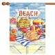 Blue and Beige Beach Barbeque Outdoor House Flag 28" x 40" - Bed Bath ...