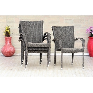 Atlantic Catania Wicker Stacking Armchair (Set of 4) - Bed Bath ...