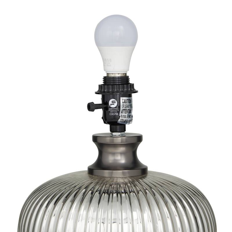 Elegant Silver Glass Table Lamp - Overstock - 35533293