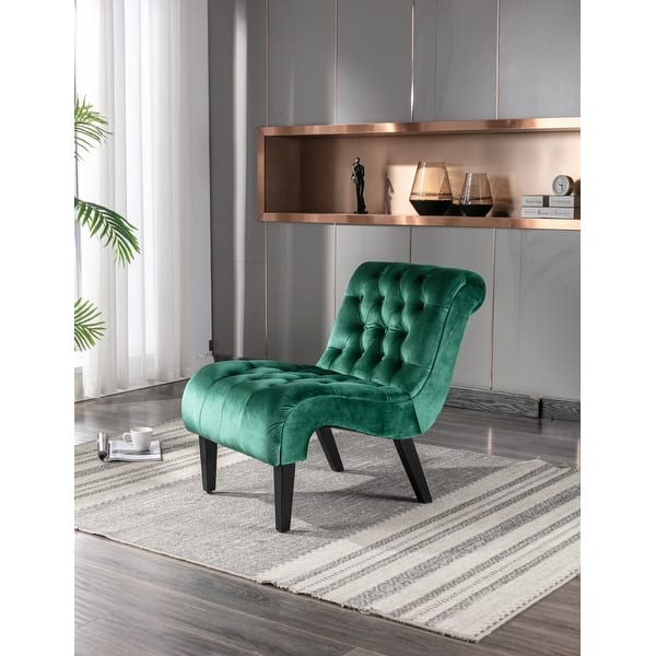 Accent Living Room Chair Leisure Chair Curved Armless Chair for Small ...