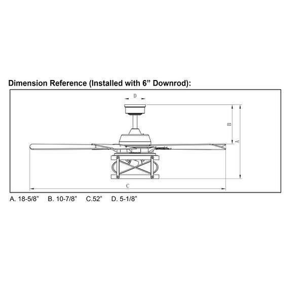 Vaxcel Lighting F0094 Elburn 52" 5 Blade LED Indoor Ceiling Fan with ...