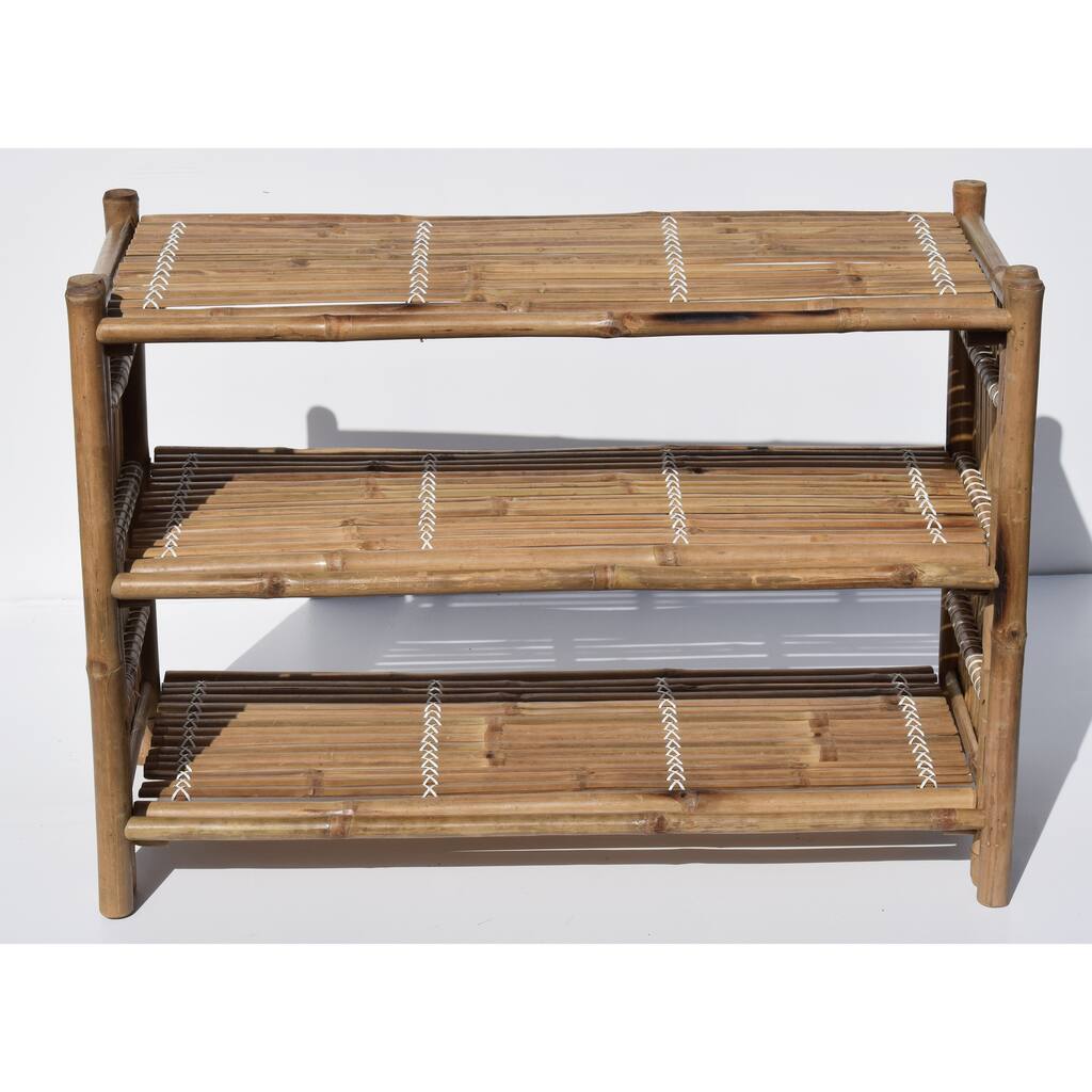 Handmade Bamboo 3 tier shelf rack - Overstock - 3461139