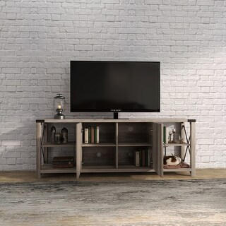 68" TV Stand Wood Metal TV Console Entertainment Center - 68.11" x 15. ...