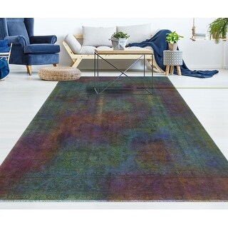 Noori Rug Vintage Distressed Lutfi Purple/Green Rug - 6'6" x 9'6" - Bed ...