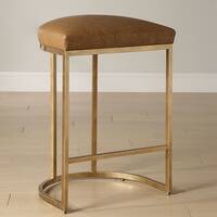 Gold Half-moon Metal Base and Cream Cushion Counter Stool - Bed Bath ...