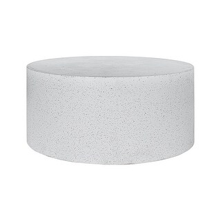 Aurelle Home Omara Round Pedestal Terrazzo Outdoor Coffee Table - Bed ...
