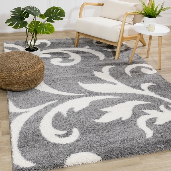 Fairmont Collection - Grey/White Swirl Design Rug - Bed Bath & Beyond ...