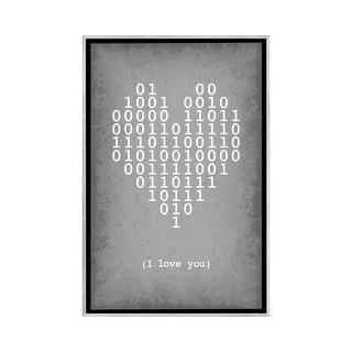 iCanvas "Binary Code Heart "I love you"" by GetYourNerdOn Framed - Bed ...