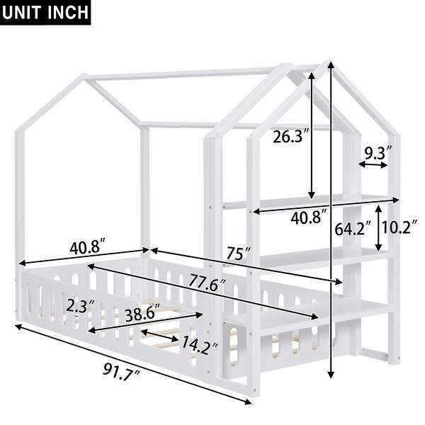 Log cabin bed with enclosure and removable storage shelves - Bed Bath ...