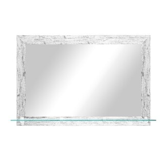 Modern Rustic Horizontal Mirror with Glass Shelf - Bed Bath & Beyond ...