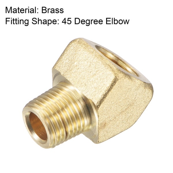 Brass Hose Fitting Elbow 1/8NPT Male to Female Thread 45 Degree Pipe Connector - Golden - Bed ...