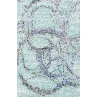 Ahgly Company Machine Washable Contemporary PowderBlue Area Rugs - Bed ...