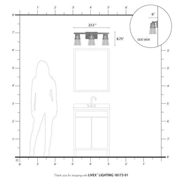 Livex Lighting 18173 Bennington 3 Light 24" Wide Vanity Light - Bed ...