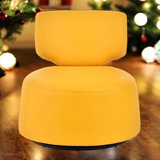 29" Fancy Wide Swivel Chair with Ergonomic Curved Backrest and Soft ...