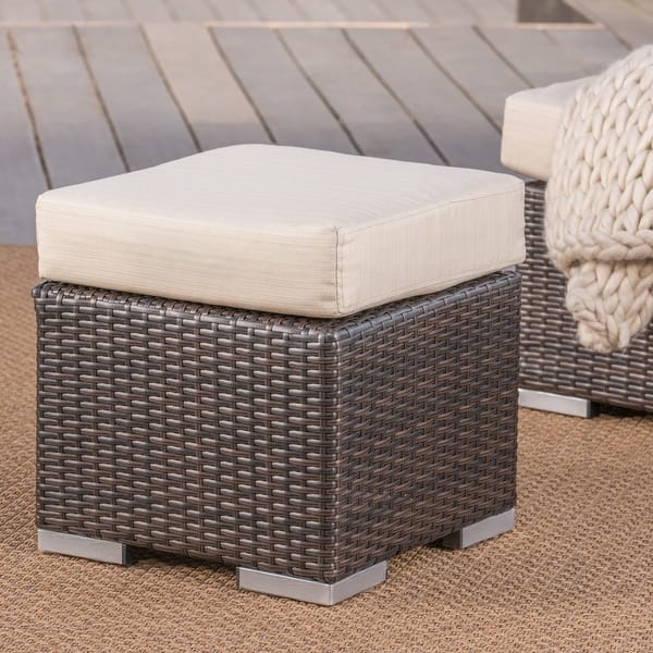 Santa Rosa Outdoor Wicker Ottoman by Christopher Knight Home - On Sale ...