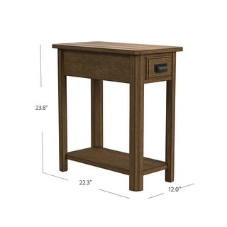Gracewood Hollow Oak Wood Laminate Chairside End Table - 12 x 22 x 24 ...