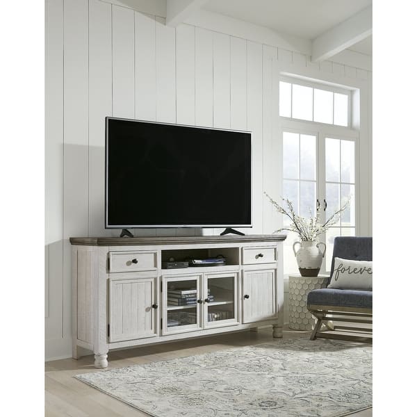 Ashley Furniture Havalance Two-Tone TV Stand - 74"W x 18"D x 36"H - Bed ...