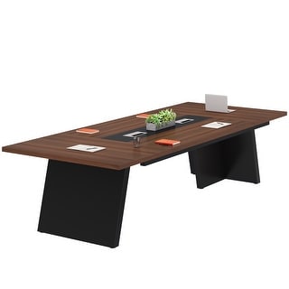 8FT Industrial Farmhouse Conference Table with Cable Management - Bed ...