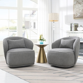 Ofelia Transition Upholstered Open-Back Swivel Barrel Chair with Solid ...