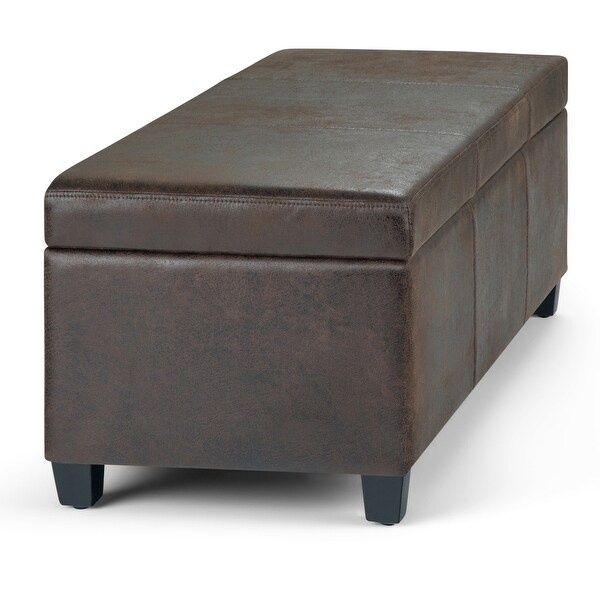 Wyndenhall franklin 48 inch wide contemporary rectangle storage ottoman store