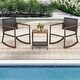 3 Pieces Outdoor Rocker Chair Conversation Set with Coffee Table ...