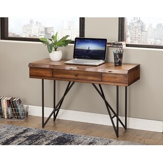 1505APO Light Walnut Live Edge Writing Desk with Storage - Bed Bath ...