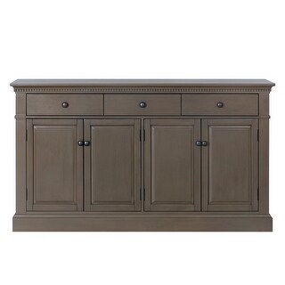 52'' Traditional Style Storage Sideboard Buffet with Four tempered ...